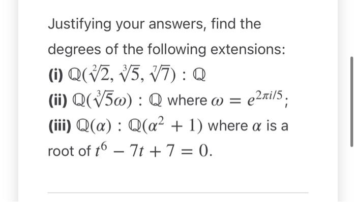 Solved Justifying your answers, find the degrees of the | Chegg.com