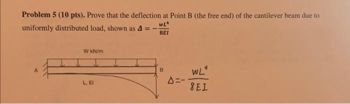 Solved Problem 5(10pts). Prove that the deflection at Point | Chegg.com Solved Problem 5(10pts). Prove that the deflection at Point | Chegg.com