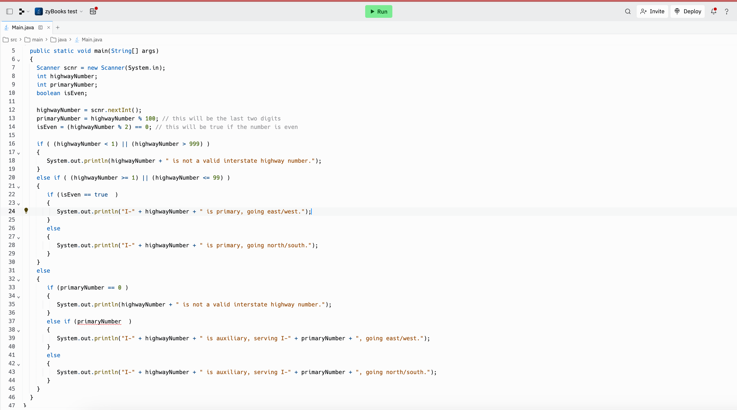 Solved Programming language is java.Primary U.S. ﻿interstate | Chegg.com