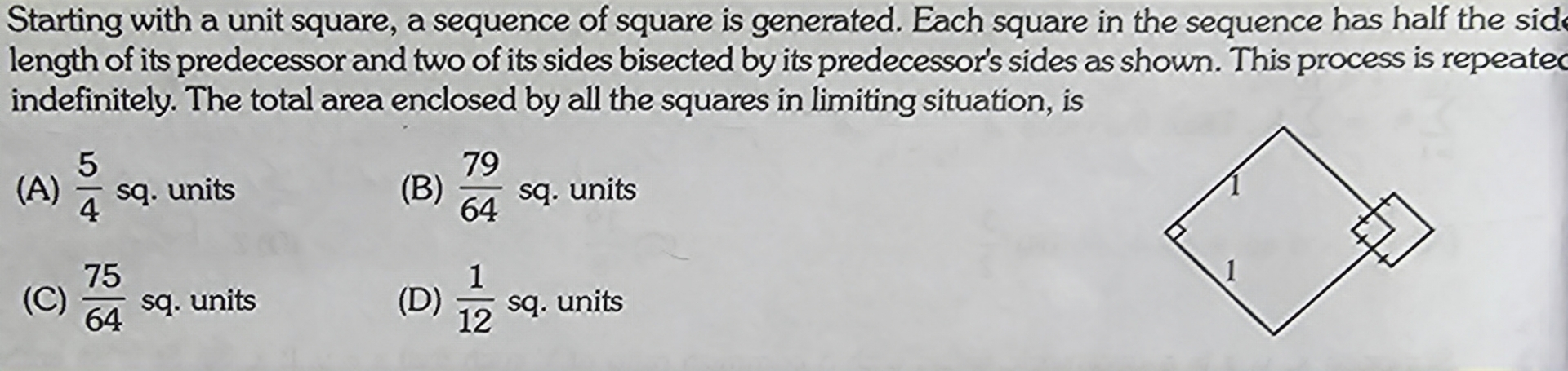 Solved Starting with a unit square, a sequence of square is | Chegg.com