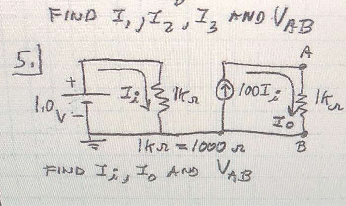 Solved FinD I1,I2,I3 ANOV VAB Find Ii,I0 ANs VAB | Chegg.com