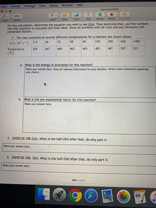 Solved Format Arrange nsert View Share Window Help | Chegg.com