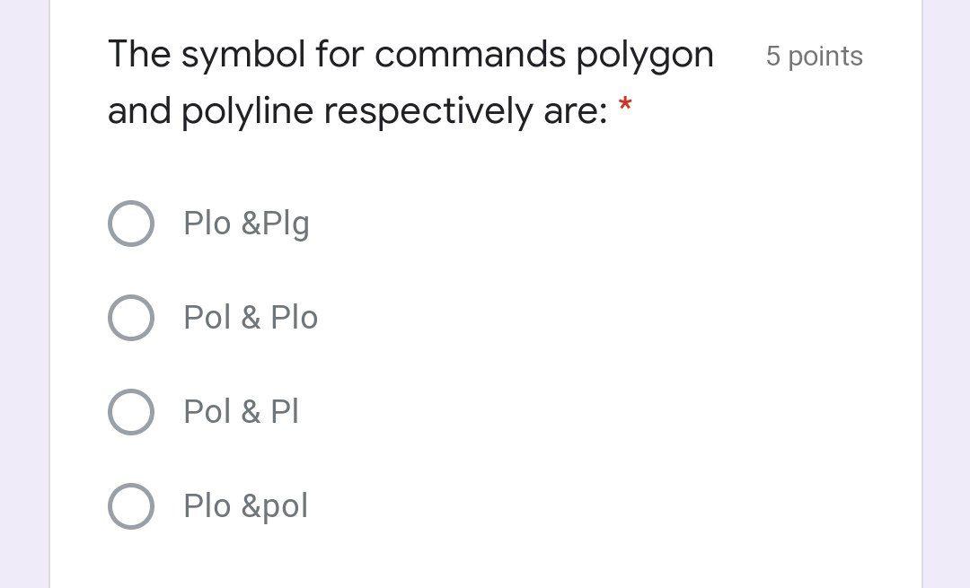 Solved 5 points The symbol for commands polygon and polyline | Chegg.com