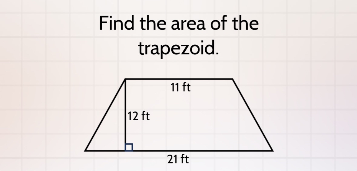 Solved Find the area of the trapezoid. | Chegg.com