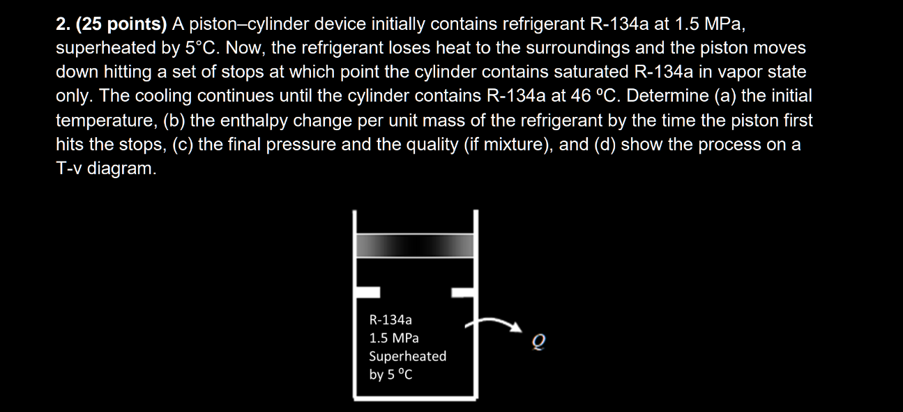 Solved 2. (25 ﻿points) ﻿A piston-cylinder device initially | Chegg.com