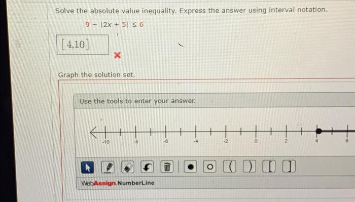 Solved Solve the absolute value inequality. Express the | Chegg.com