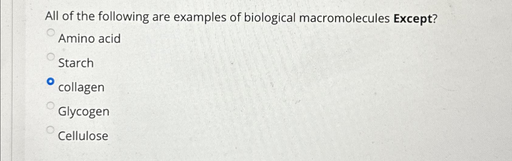 Solved All of the following are examples of biological | Chegg.com