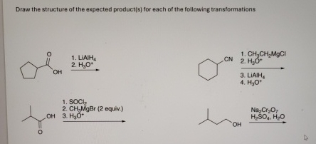 Solved Draw the structure of the expected product(s) ﻿for | Chegg.com