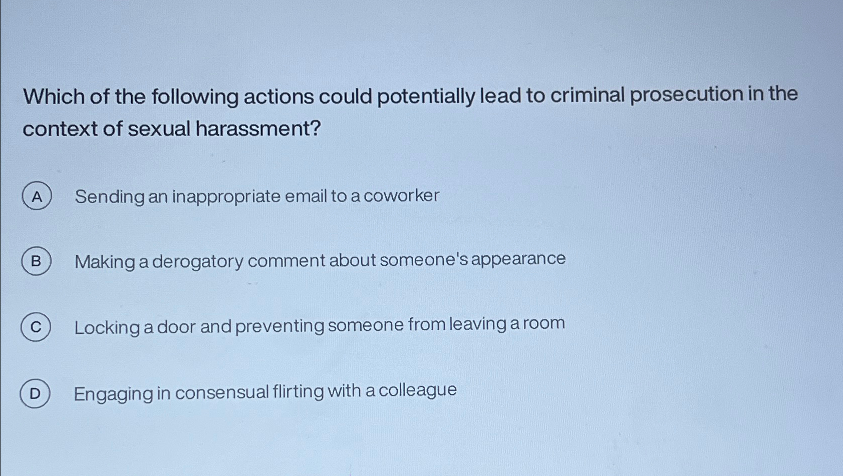 Solved Which of the following actions could potentially lead | Chegg.com