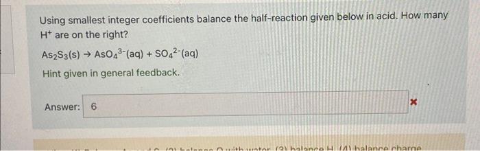 Solved Using smallest integer coefficients balance the | Chegg.com