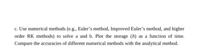 Solved 1. A linear reservoir, lumped parameter model of an | Chegg.com