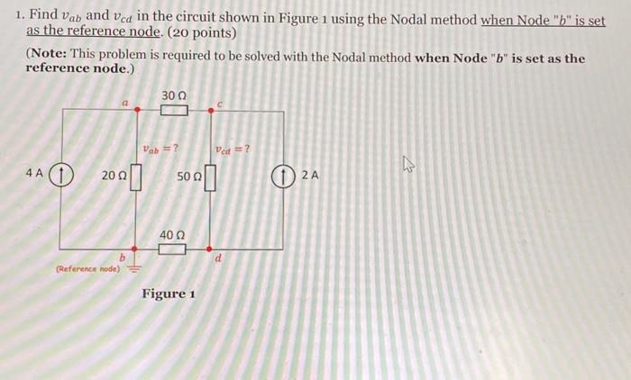 Solved 1. Find Vab and ved in the circuit shown in Figure 1 | Chegg.com