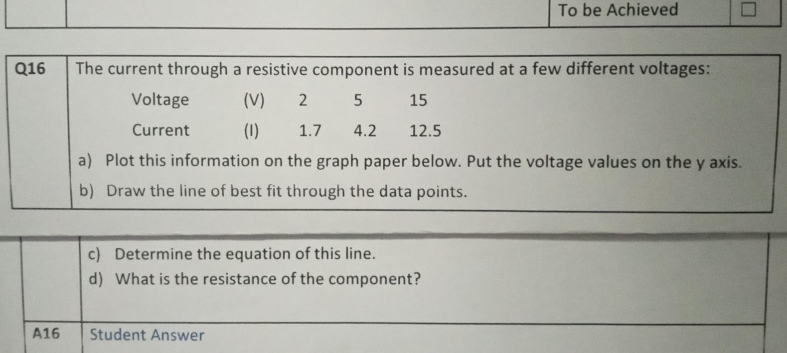 Solved Q16 The current through a resistive component is | Chegg.com