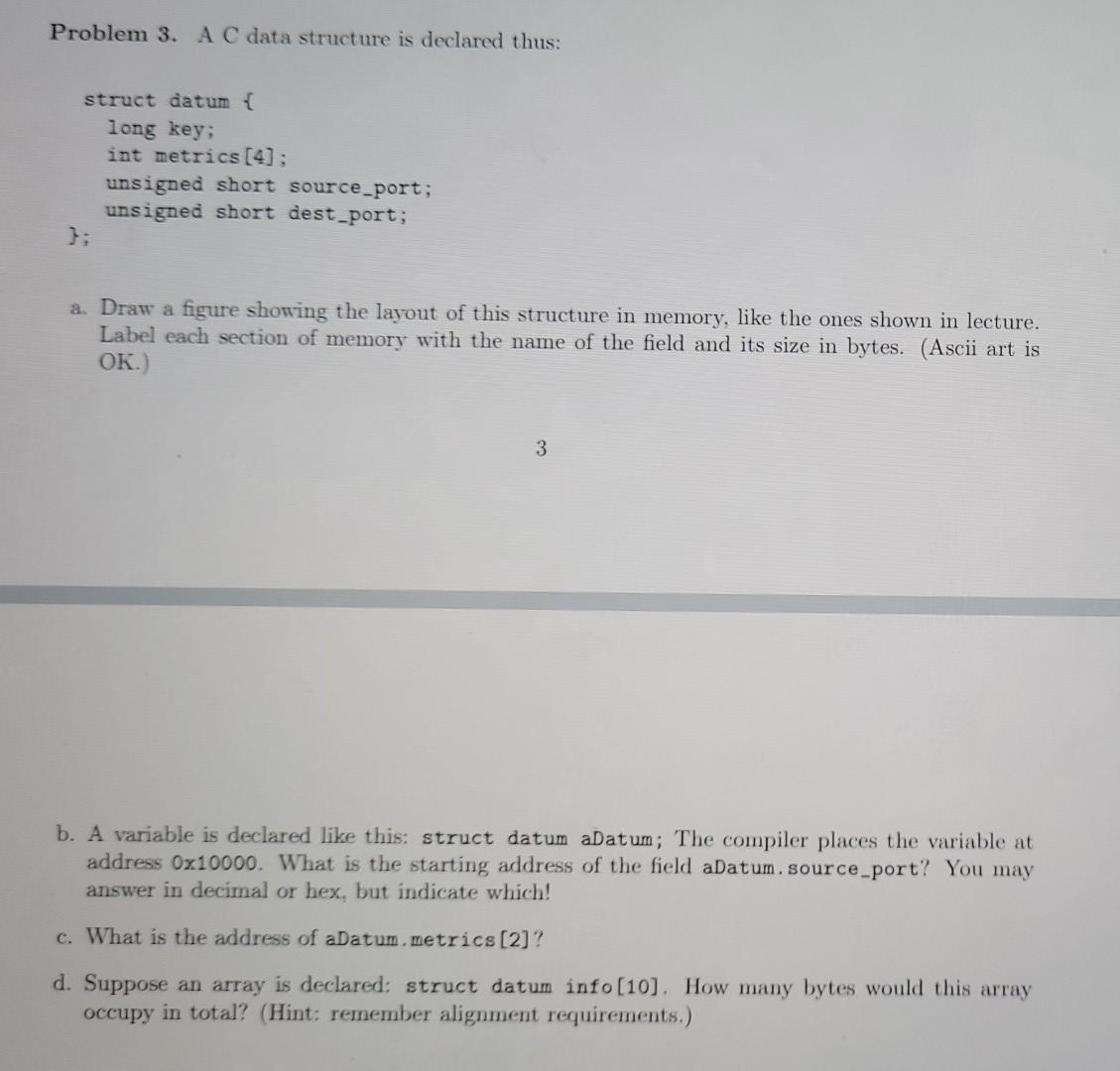 Solved Problem 0. Consider the following code: #define | Chegg.com
