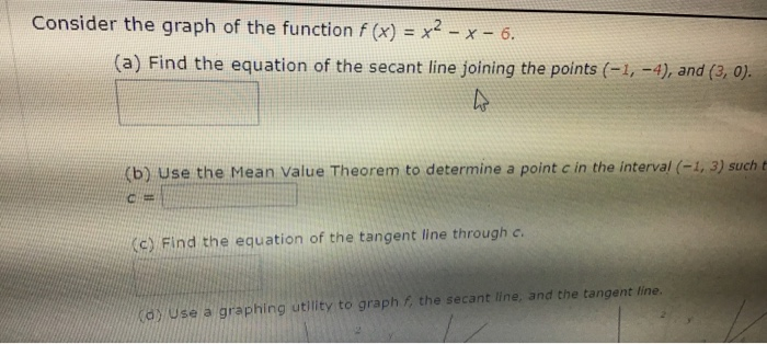 Solved Consider the graph of the function f (x) = x2 - x - | Chegg.com