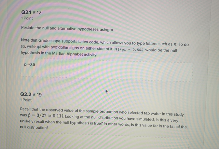 Solved Q2.2 # 19 1 Point Recall that the observed value of | Chegg.com