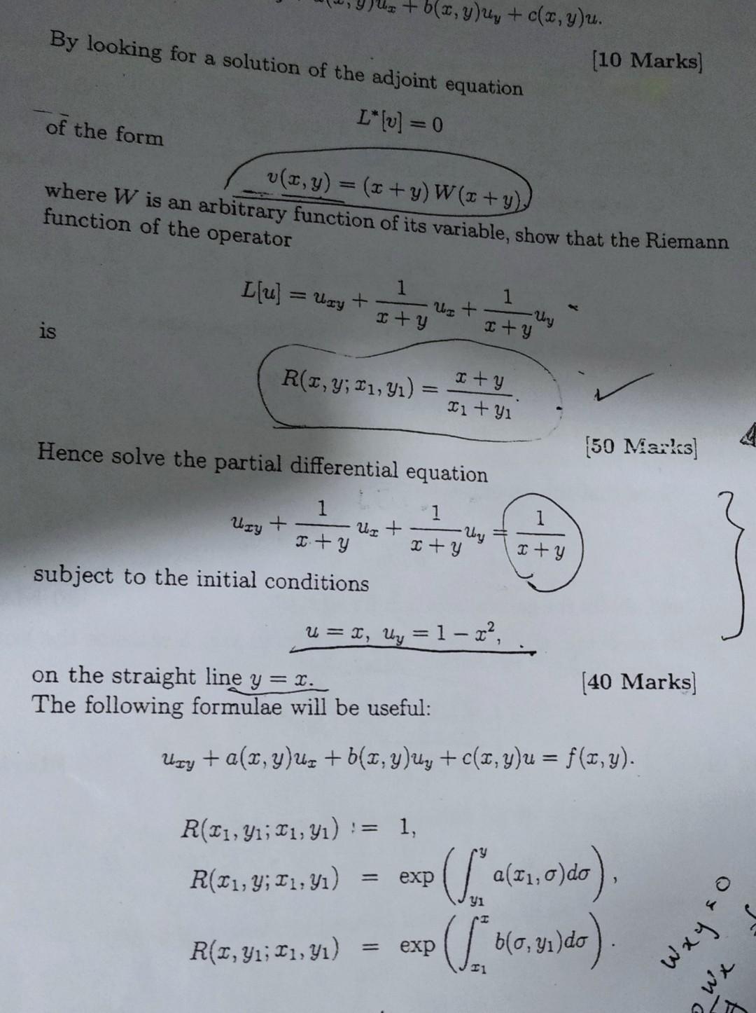 Solved By looking for a solution of the adjoint equation [10 | Chegg.com