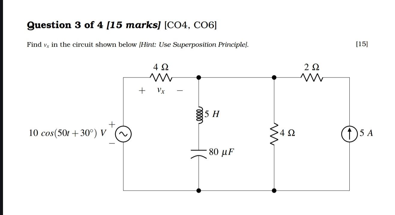 Solved Find vx in the circuit shown below [Hint: Use | Chegg.com