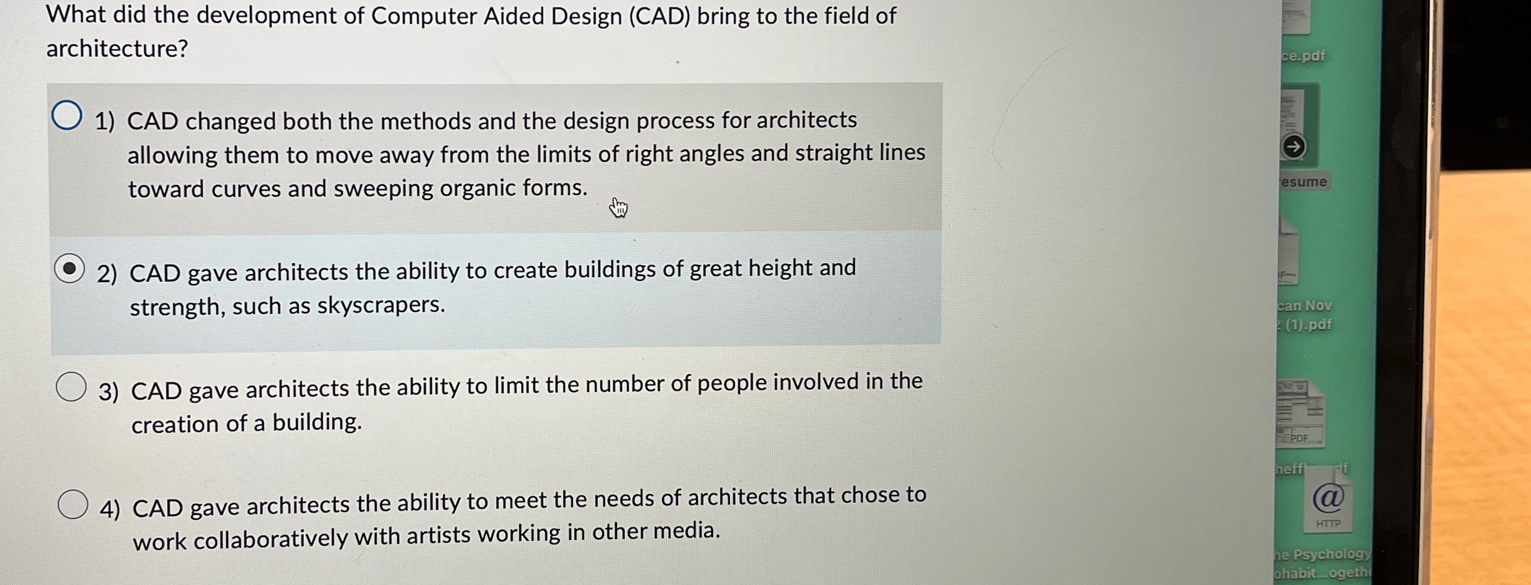 Solved What did the development of Computer Aided Design | Chegg.com