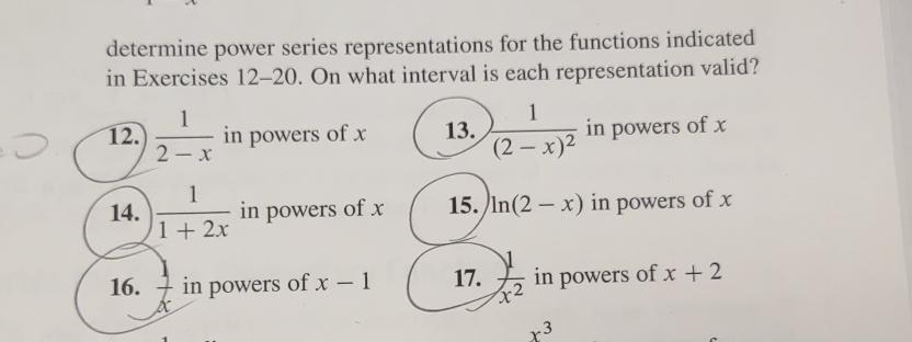 Solved determine power series representations for the | Chegg.com