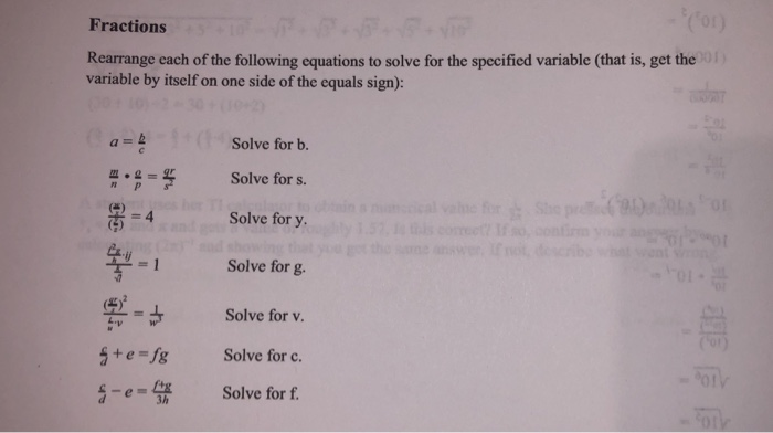 Solved (on) Fractions Rearrange each of the following | Chegg.com