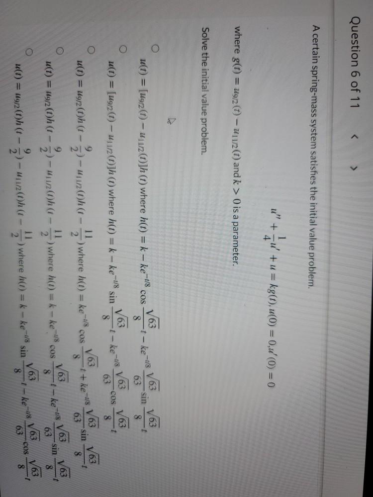 Solved A Certain Spring Mass System Satisfies The Initial