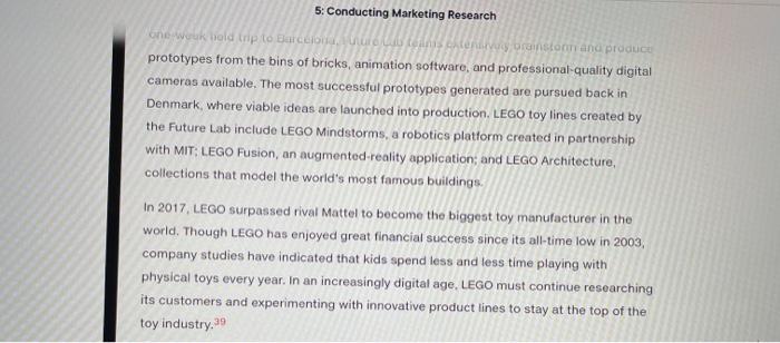 Solved The question is "What differentiates LEGO from its | Chegg.com