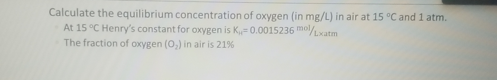 Solved Calculate the equilibrium concentration of oxygen (in | Chegg.com