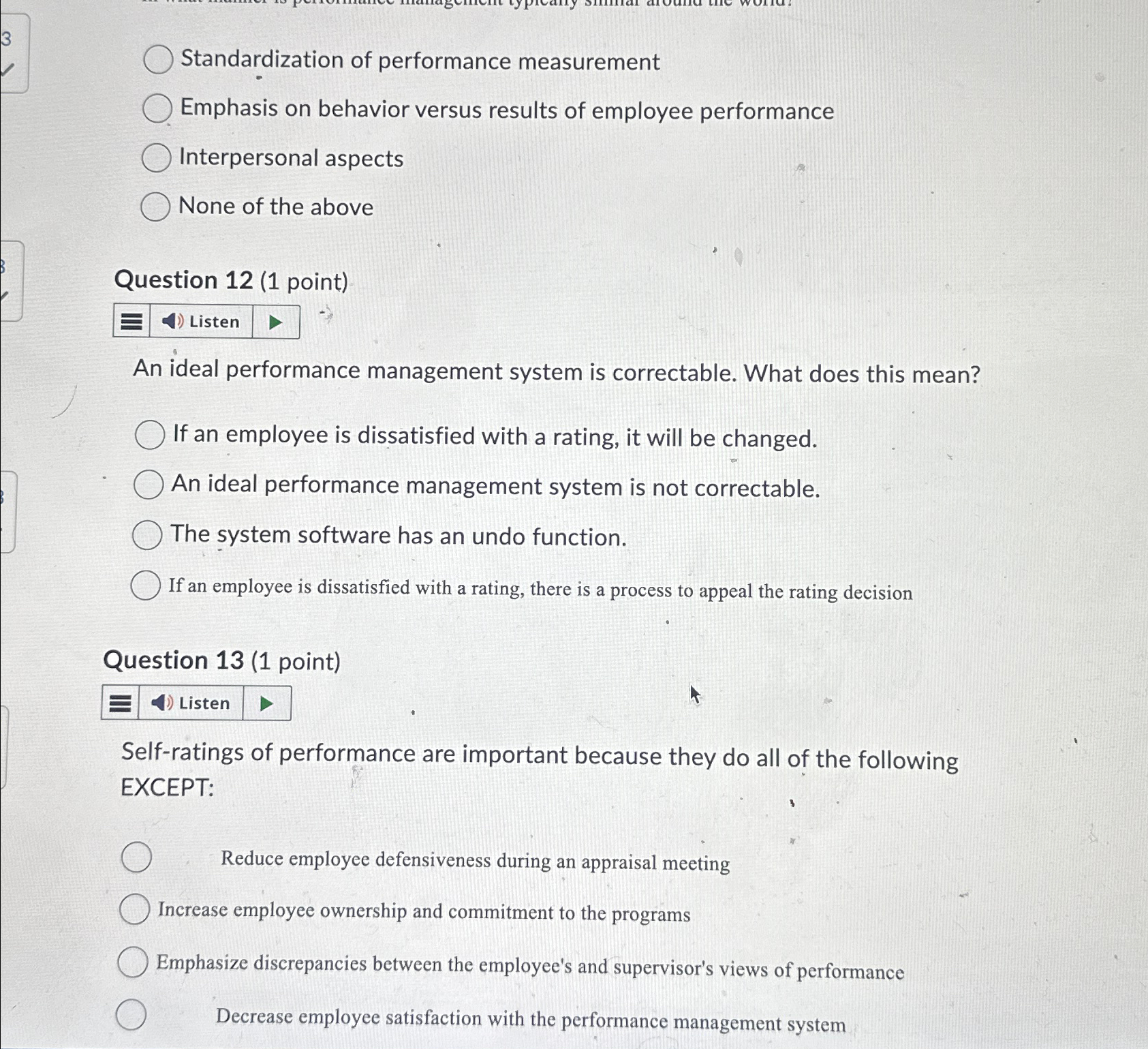 Solved Standardization of performance measurementEmphasis on | Chegg.com