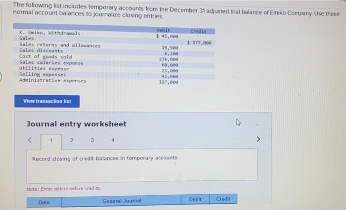 Solved The following list includes temporary accounts from | Chegg.com