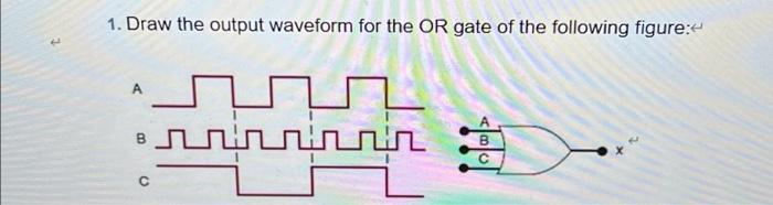 Solved Draw the output waveform for the OR gate of the | Chegg.com