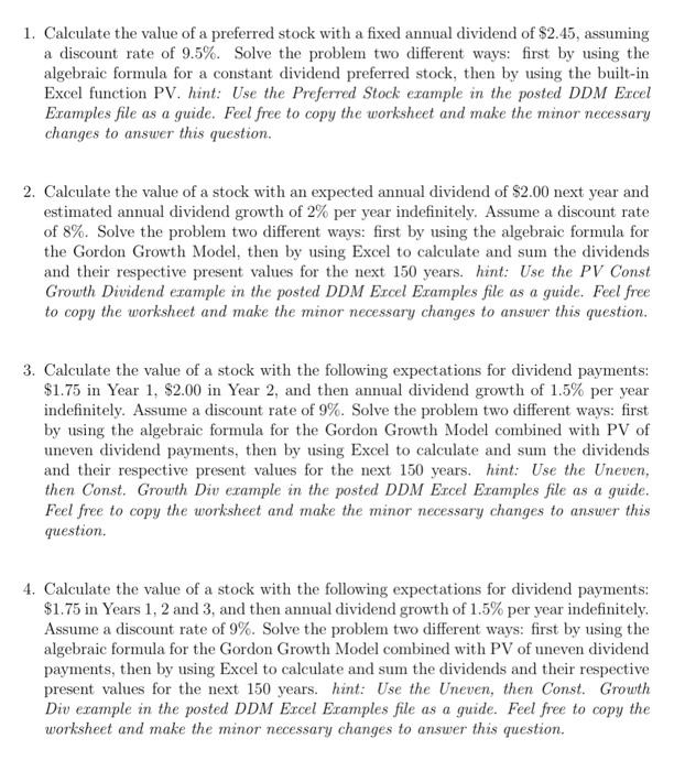 Solved Please create an Excel file with the calculated | Chegg.com