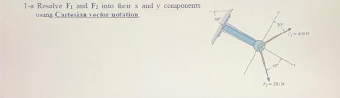 Solved 1-a Resolve F₁ and F2 into their x and y components | Chegg.com