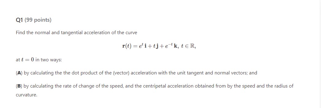 Solved Q1 (99 ﻿points)Find the normal and tangential | Chegg.com