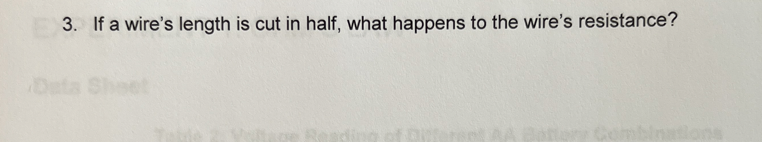Solved If a wire's length is cut in half, what happens to | Chegg.com