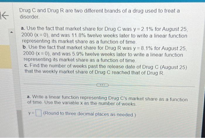 Solved Drug C and Drug R are two different brands of a drug | Chegg.com