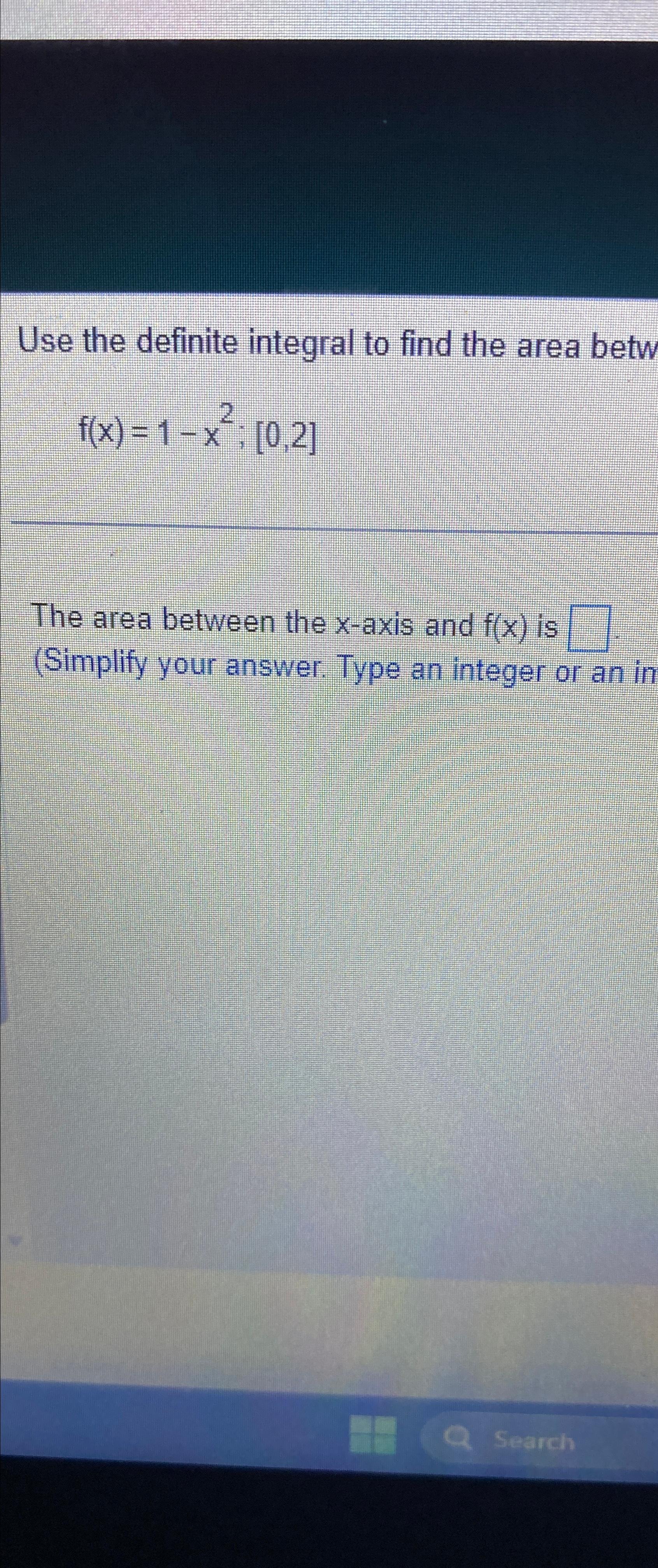 Solved Use the definite integral to find the area | Chegg.com