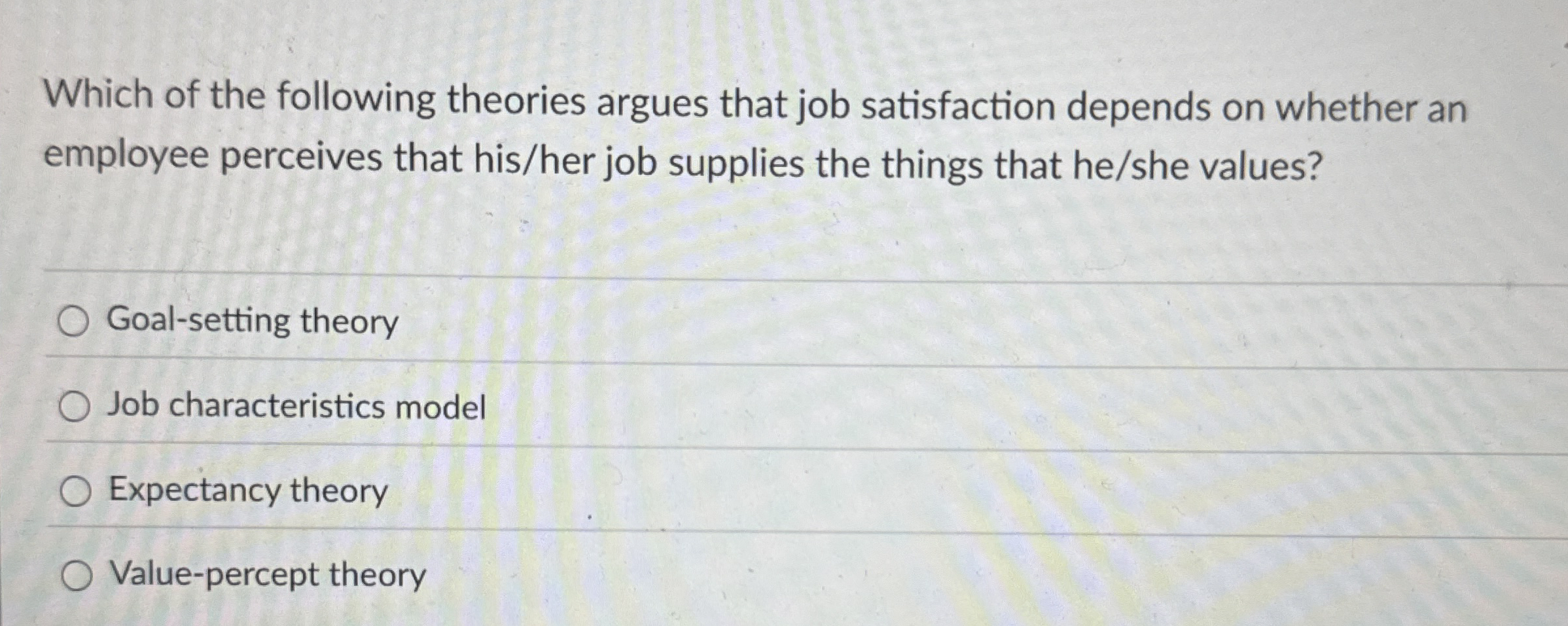 Solved Which of the following theories argues that job | Chegg.com
