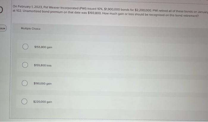 Solved On February 1, 2023, Pat Weaver incorporated (PWI) | Chegg.com