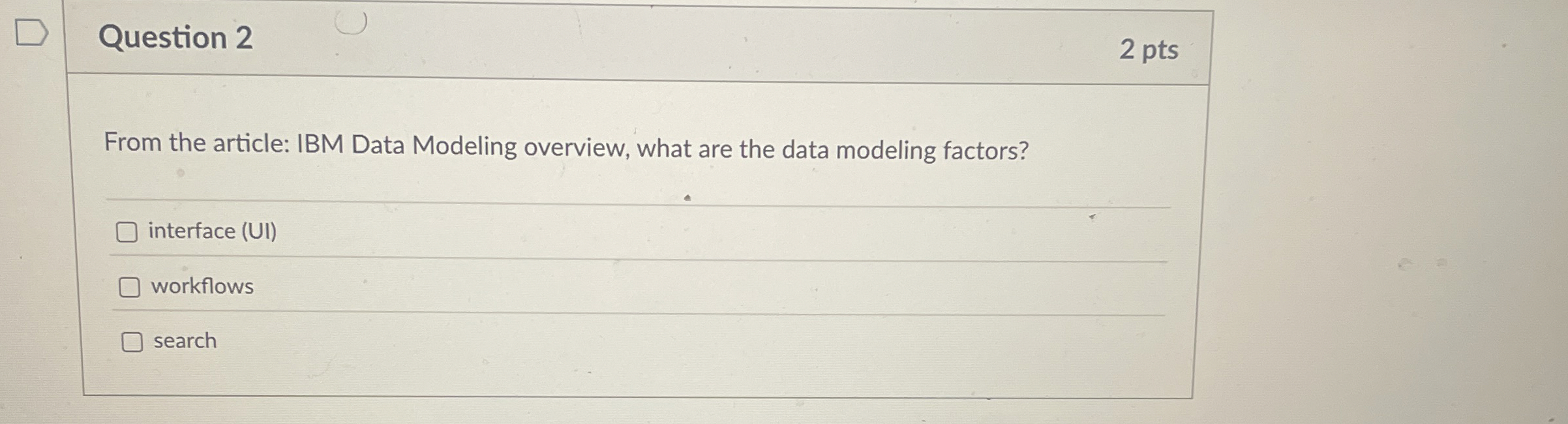 Solved Question 2From the article: IBM Data Modeling | Chegg.com