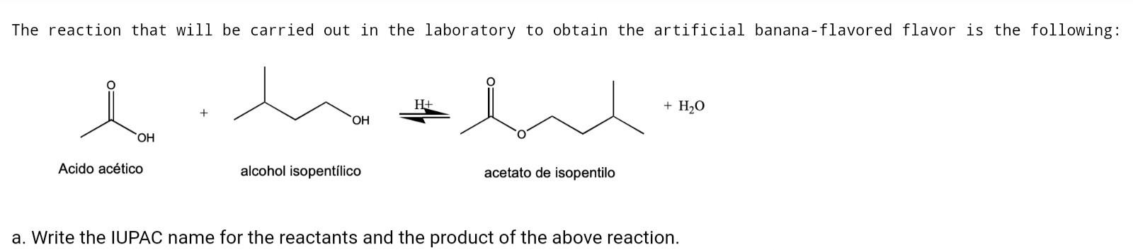 Solved The reaction that will be carried out in the | Chegg.com