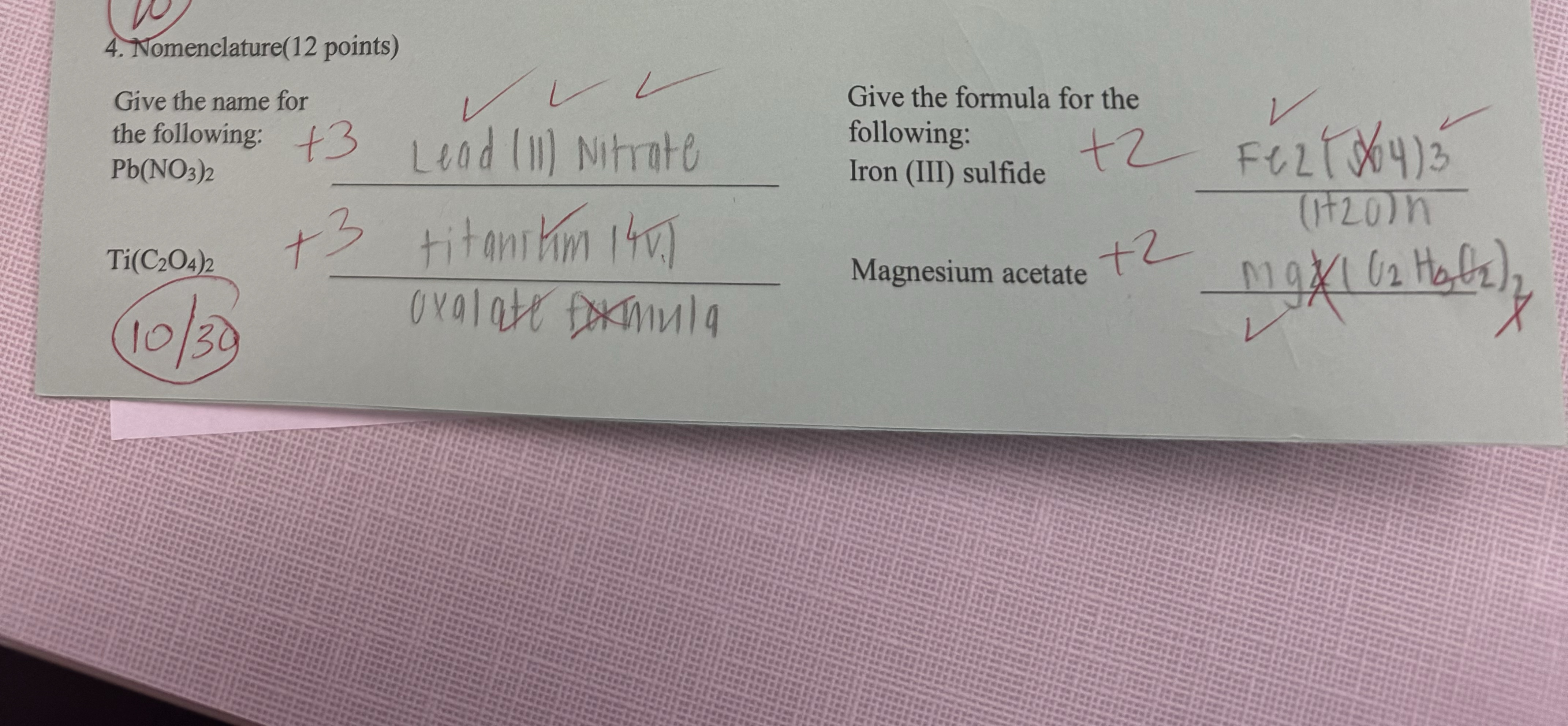 Solved Nomenclature(12 ﻿points)Give the name forLGive the | Chegg.com
