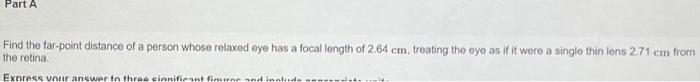 Solved Find the far-point distance of a person whose relaxed | Chegg.com