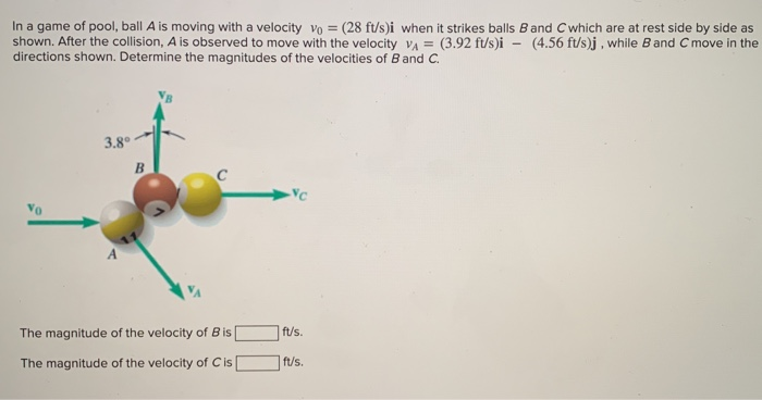 Solved In a game of pool, ball A is moving with a velocity | Chegg.com