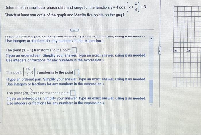 Solved Determine the amplitude, phase shift, and range for | Chegg.com