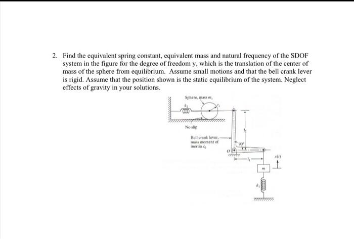 Solved 2. Find the equivalent spring constant, equivalent | Chegg.com