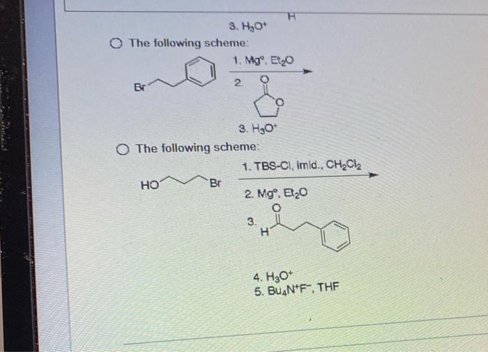 Solved Which of the following reaction scheme is expected to | Chegg.com