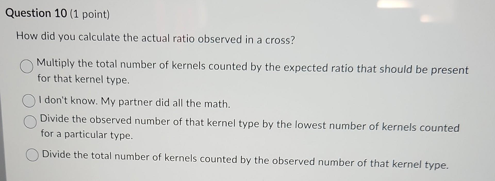Solved uestion 10 (1 point) How did you calculate the actual | Chegg.com