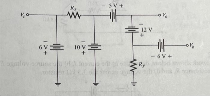 Solved Determine the voltages Va, Vb, and Vab for the | Chegg.com