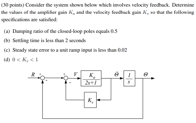 Solved (30 ﻿points) ﻿Consider the system shown below which | Chegg.com